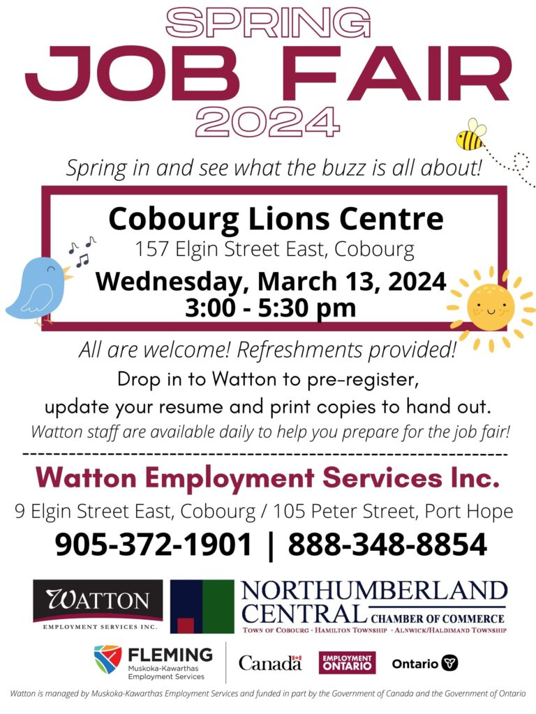 Calendar of Events – Watton Employment Services Inc.